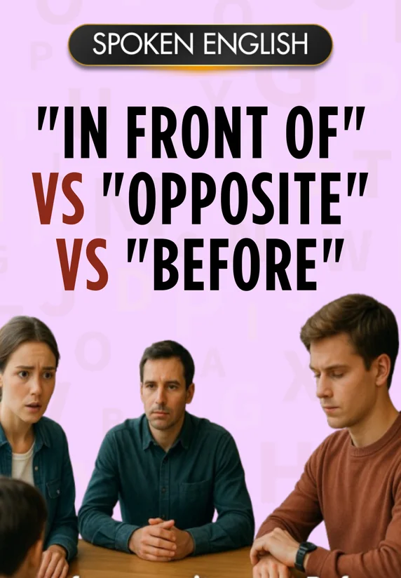 "In Front Of" Vs "Opposite" Vs "Before" | Spoken English